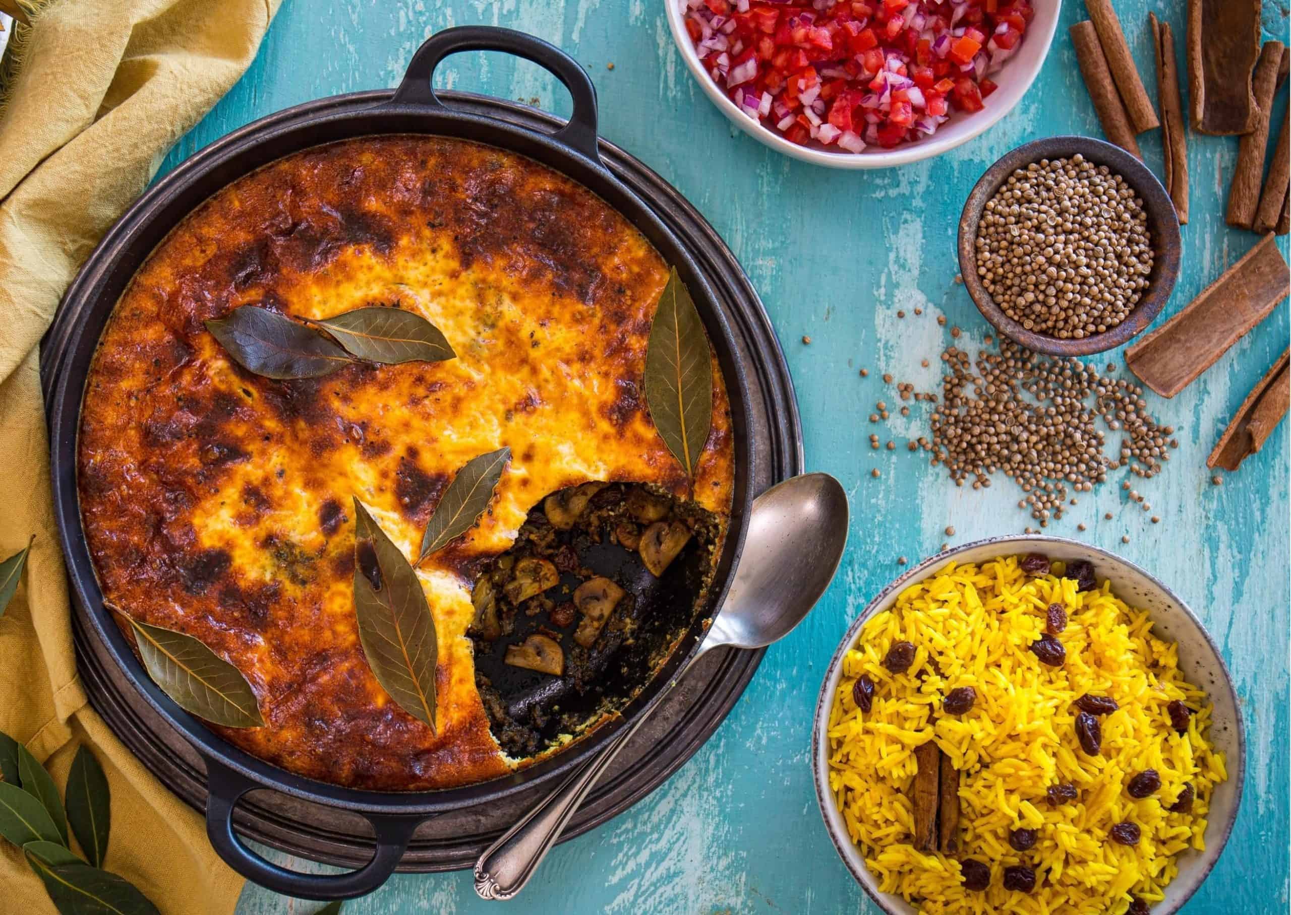 Fragrant Mushroom and Mince Bobotie