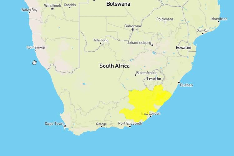 [WEATHER WARNING]: Severe Thunderstorms for the Eastern Cape